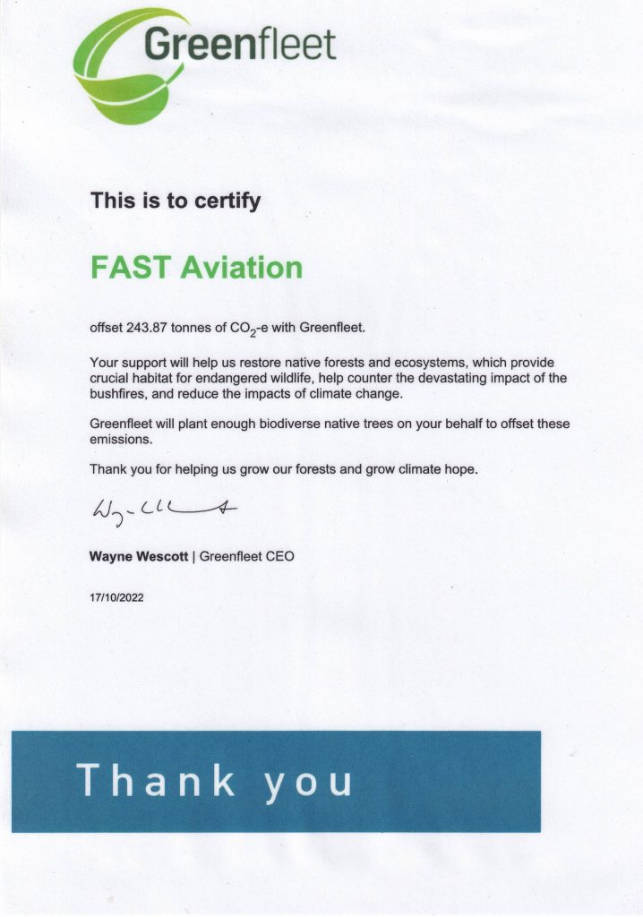Carbon Emission Offsetting - FAST Aviation