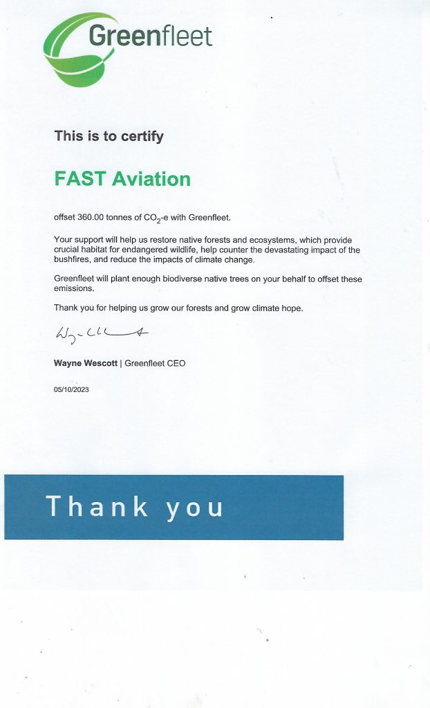 Carbon Emission Offsetting - FAST Aviation